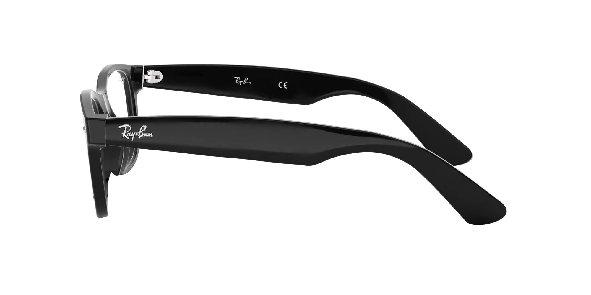 Ray-Ban RX5184 New Wayfarer Square Prescription Eyeglass Frames, Black/Demo Lens, 54 mm