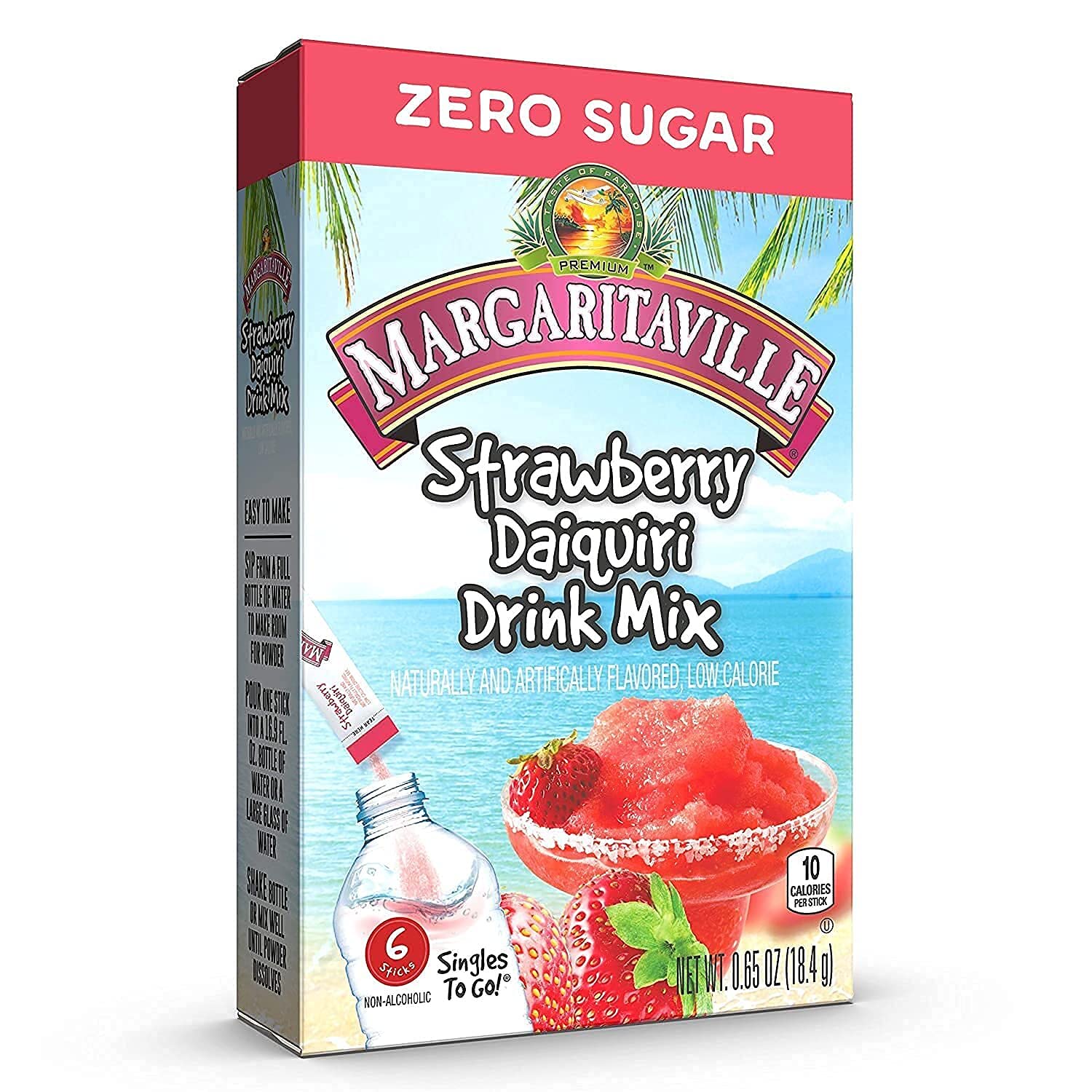 Margaritaville Singles to Go Drink Mix Ultimate Summer Variety Pack, 1 Strawberry Daiquiri, 1 Pina Colada, 1 Margarita, 1 CT