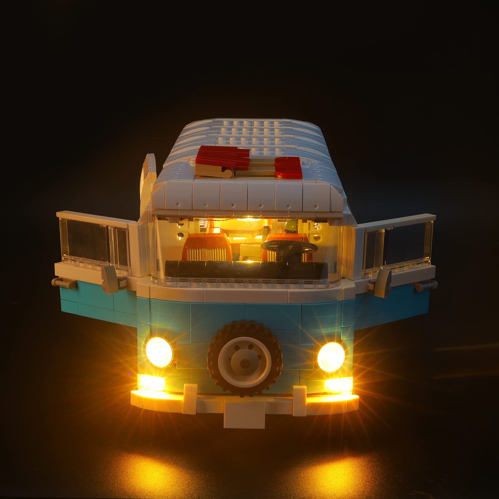 MIXIAOKIT LED Lighting Kit Compatible with Lego Volkswagen T2 Camper Van 10279 VW Bus Building Blocks Model (Model Set Not Included)