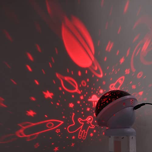 RGB Star Projector Magnetic Base 360° Swivel Sound Activated Glow in The Dark Projector Small Size, Easy to Carry