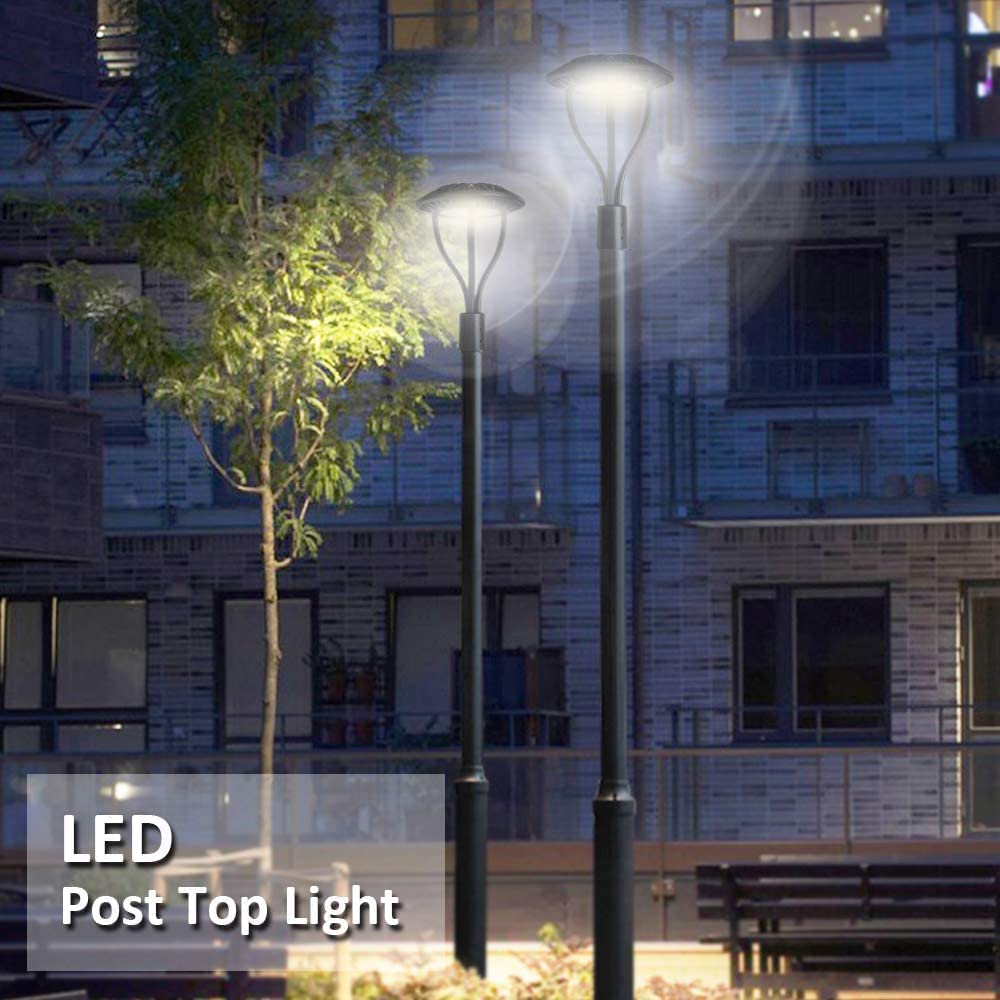 rgbylediison LED Post Top Light, 150W 19500lm 5000k (700W HID/HPS Replacement) LED Circular Post Light Idea for Street Garden Yard Commercial Area