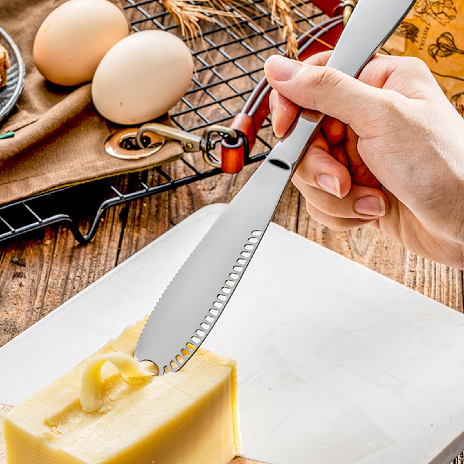 Pujito 2Pcs Butter Spreader Knife 8inch for Cold Butter Butter Slicer, Butter Curler, Butter Grater, Butter Blade