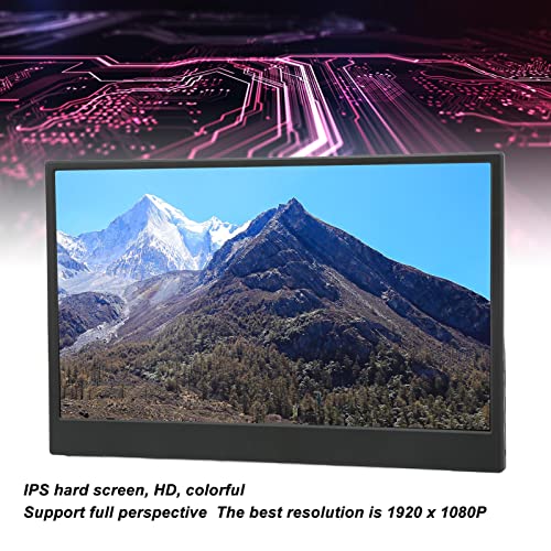 Qiilu 13 Inch Monitor Portable Ultra Thin 1920x1080P HDR 16: 9 Wide Screen IPS Full View Monitor LED Backlight with Protective Case