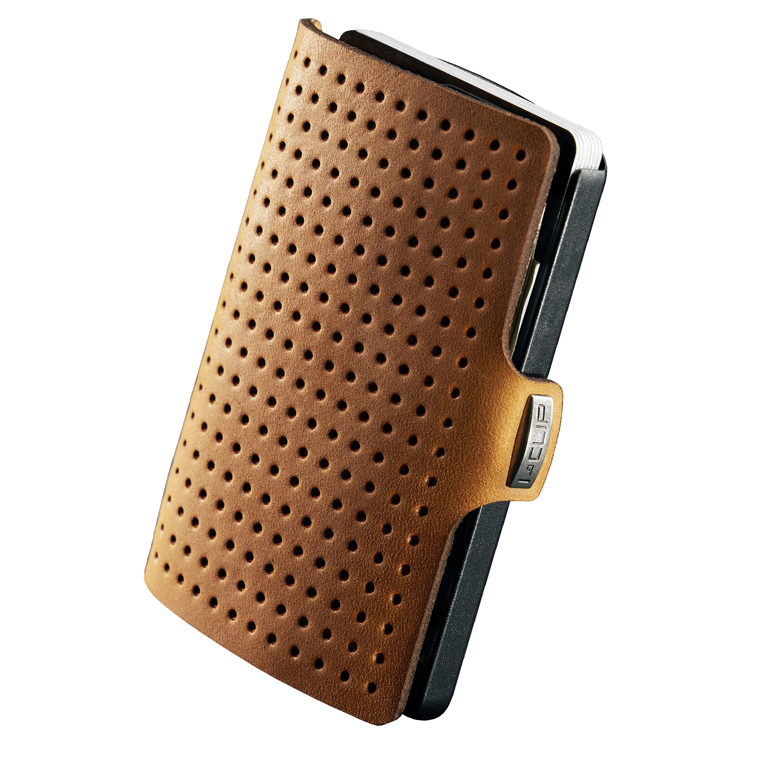 I-CLIP Original Mini Wallet with Moneyclip - Slim Wallet - Leather Wallet - Premium Wallet - Cardholder- AdvantageR Silver Black