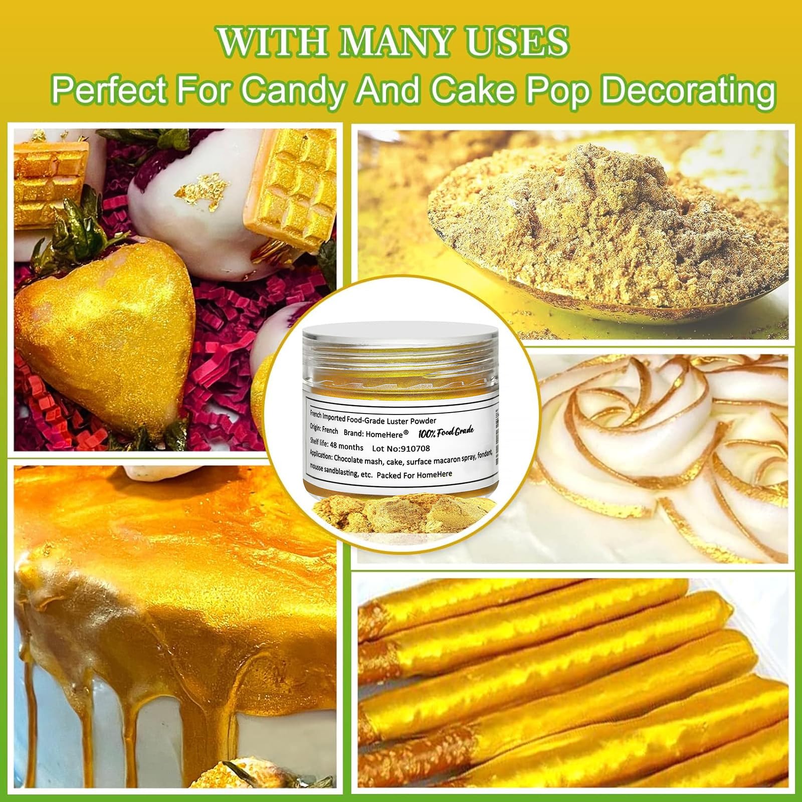 HomeHere Luster Powder Dust Edible Cake Dust, 7g