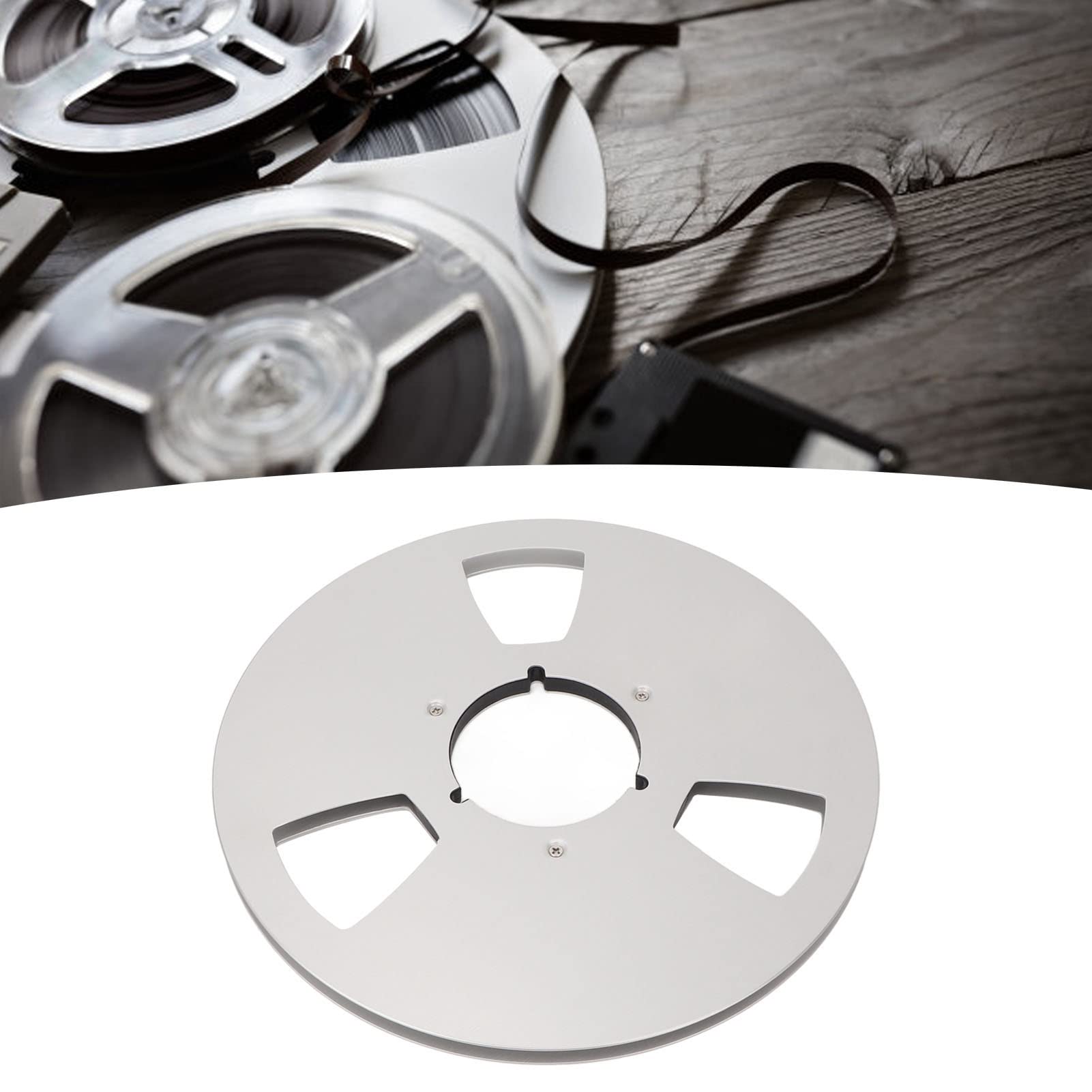 Recording Tape Reel, 10inch 14 Empty Tape Reel Universal Durable Aluminum Alloy for Reel Tape Recorder Accessory (Silver)