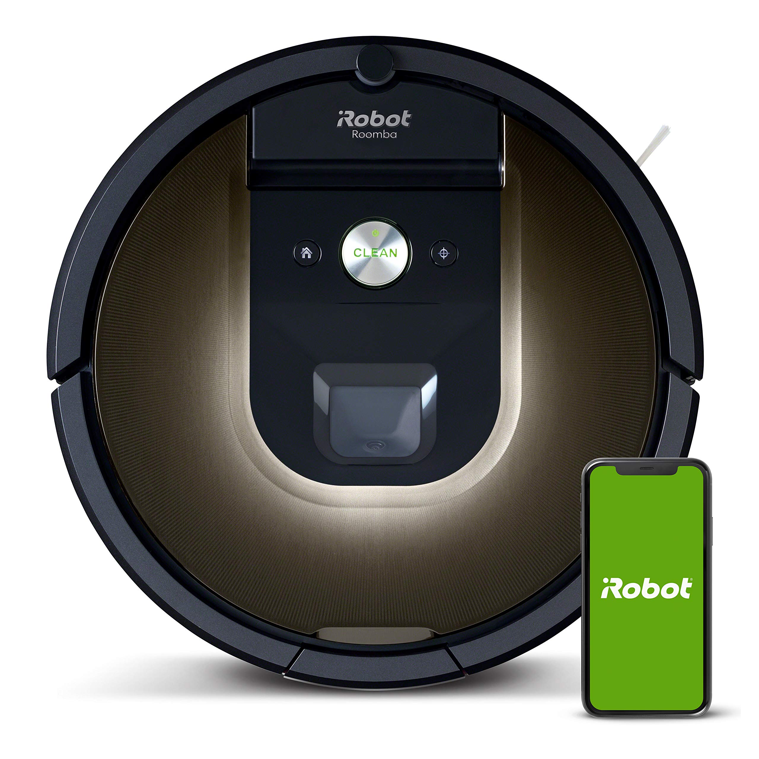 iRobot Roomba 981 Robot Vacuum - Wi-Fi, Compatible with Alexa, Ideal for Pet Hair, Carpets, Hard Floors, Power Boost Technology with Echo Dot (4th Gen)