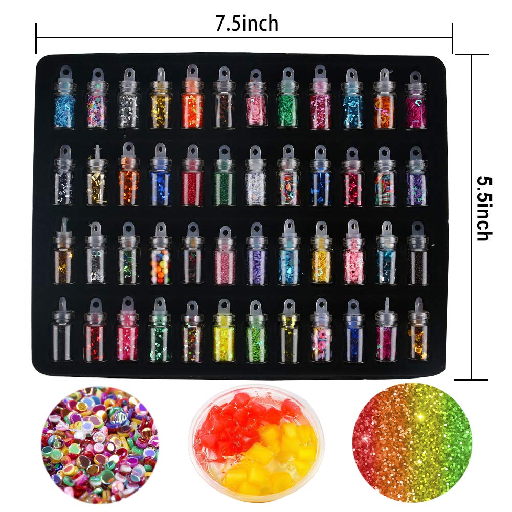 Koogel 149 Pcs Slime Supplies for Girls, Slime Kit with Glitter Slimes Supplies Slime Kit Glitter Gold Leaf Foam Balls Glitter Shake Jars Sugar Papers Tiny White Sponge Cube Slime Making Materialsā¦
