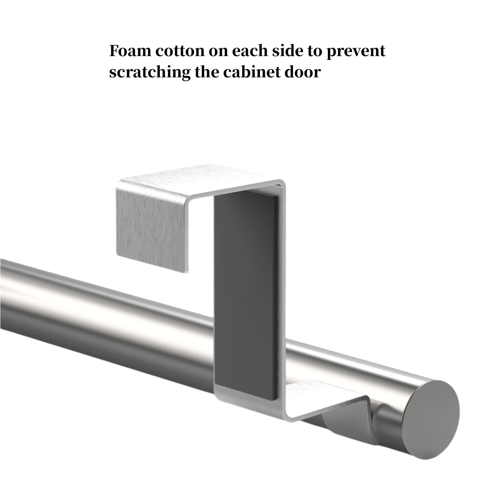 Stainless Steel Towel Rack for Kitchen,Towel Bar Over The Door Cabinet,Easy Install - 2 Pack