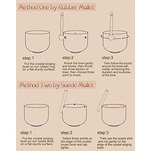 N/A 7" 432Hz Clear Crystal Singing Bowl Transparent Colorful Crystal Bowl Transparent Music Bowl (Color : Note E)