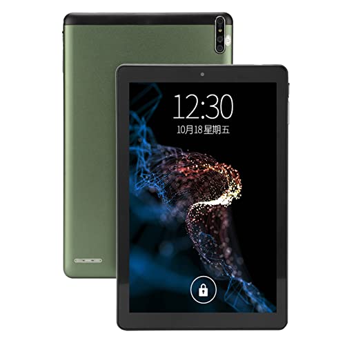 PUSOKEI 10.1 Inch Tablet for Android 11,MT6592 8 Cores 2.5GHZ CPU,6GB 128GB Storage,Front 5MP Rear 13MP Dual Camera,1960x1080 IPS HD Screen,Dual Band 2.4G/5G WiFi(Green)