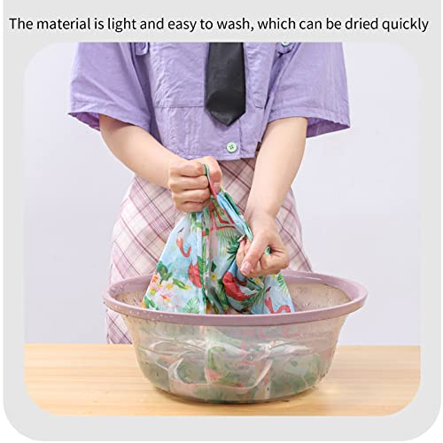 lukar Foldable Reusable Grocery Bags, Portable Reusable Shopping Bags Totes Machine Washable With Handles Folding Storage Bag, 10 Pack Flower Small daisy Leaf Lattice (1 extra small bag Design)