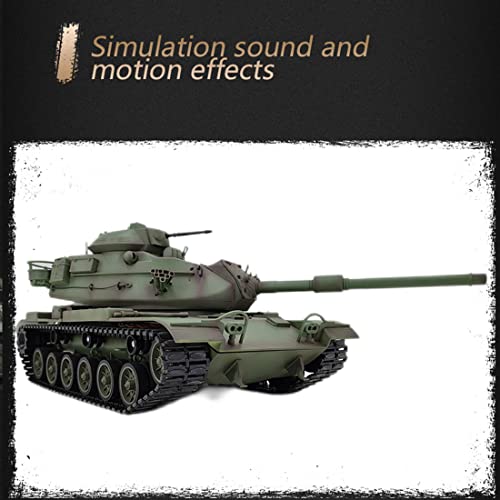 Ottima 2.4G Remote Control Tank Model, 1:16 RC American M60A3 Main Battle Tank Military Tank Model with Lighting Sound Effect for Adults