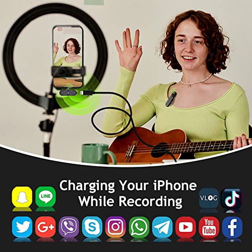 NEWWARE Wireless Lavalier Microphones for iPhone iPad, Lapel Mic with Charging Case and LCD Display, Plug-Play, Noise Reduction, for Recording, Vlog, TikTok, Live Stream (K63)