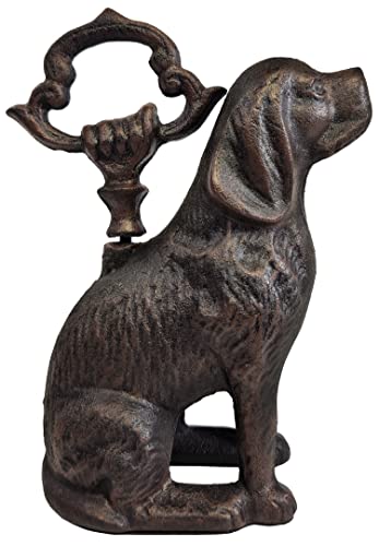 LuLu Decor, Cast Iron Decorative Dog Door Stopper with Rod, 5lbs 1oz
