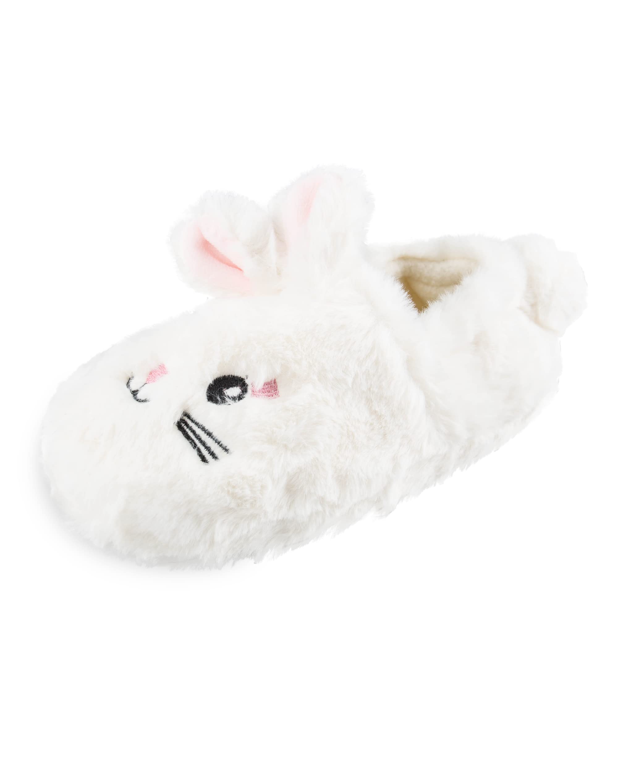 Jessica Simpson girls Cute and Cozy Plush on House With Memory Foam Slipper, White Plush, Large Little Kid US