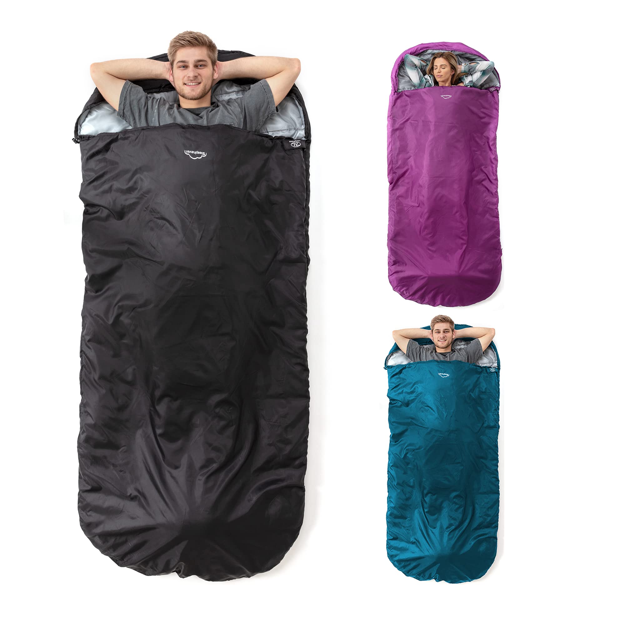 HIGHLANDER Sleephaven Sleeping Bag for Adults & Kids, Extra Large Sleeping Bag for Camping, Hiking, Outdoors, Backpacking