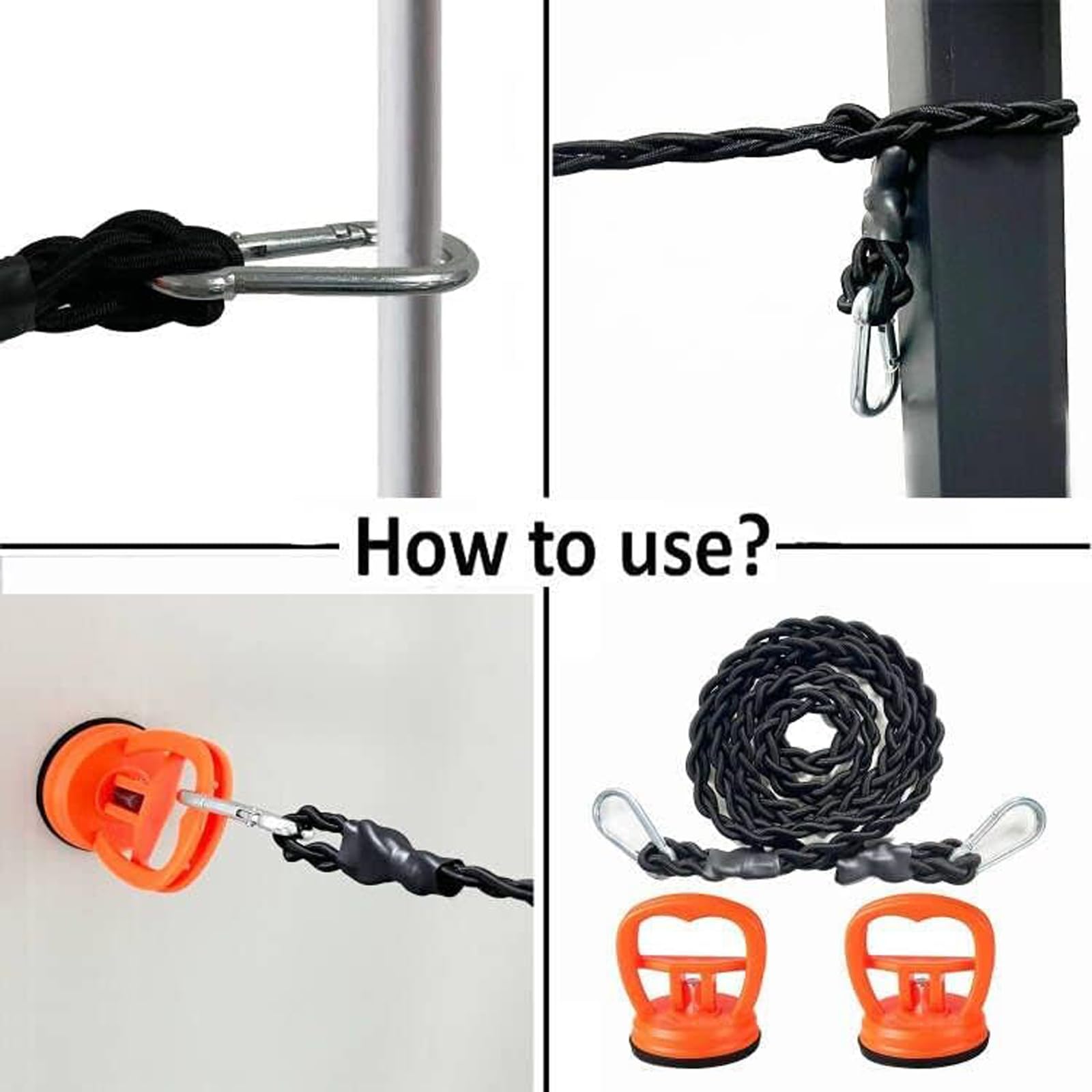 Retractable Portable Clothesline for Travel,Tri-Braided Clothing line with Strong Suction Cups and Metal Hooks, for Indoor Laundry Drying line,Outdoor Camping Accessories, Without Clothes Clips