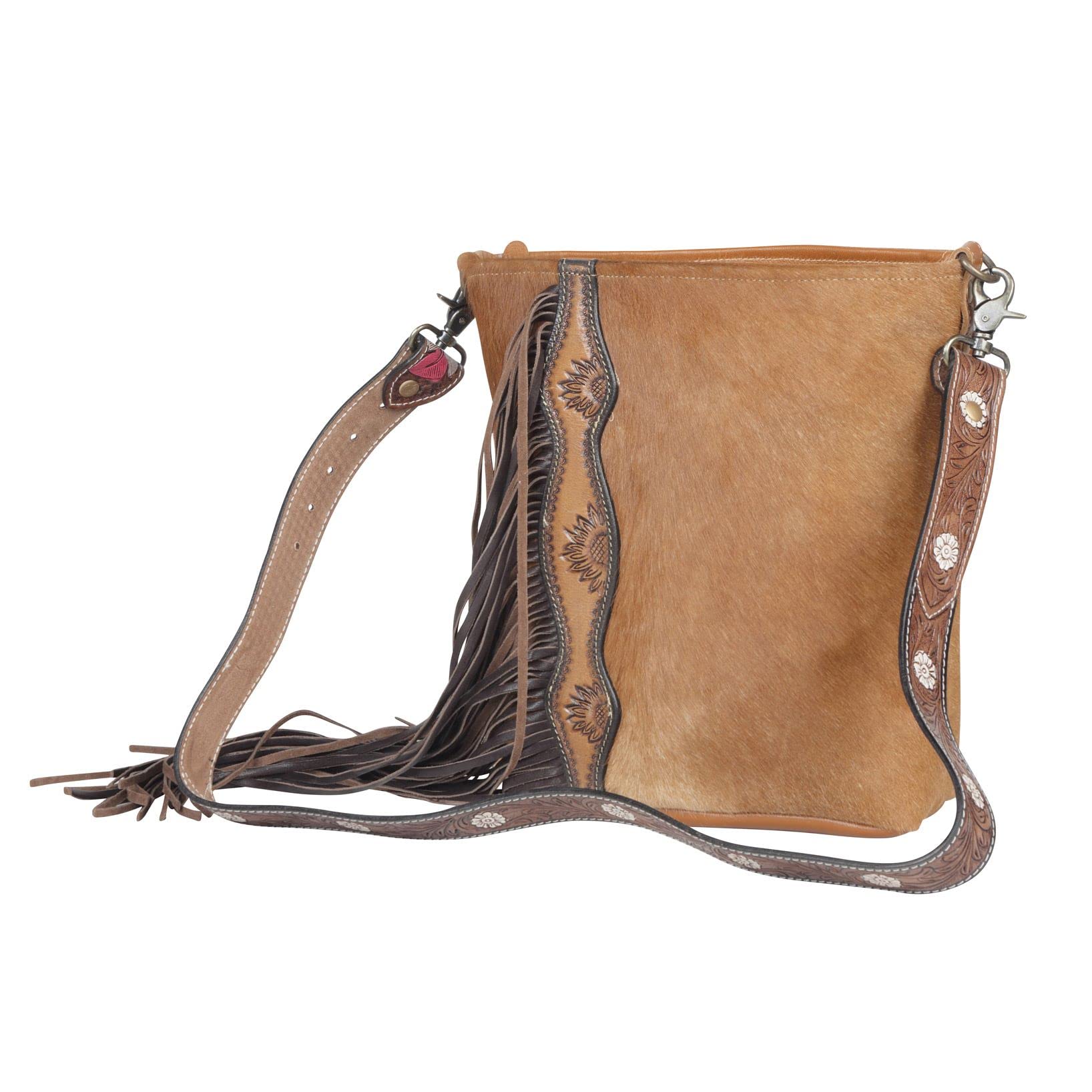 Myra Bag Cappuccino Hand-Tooled Bag S-4356