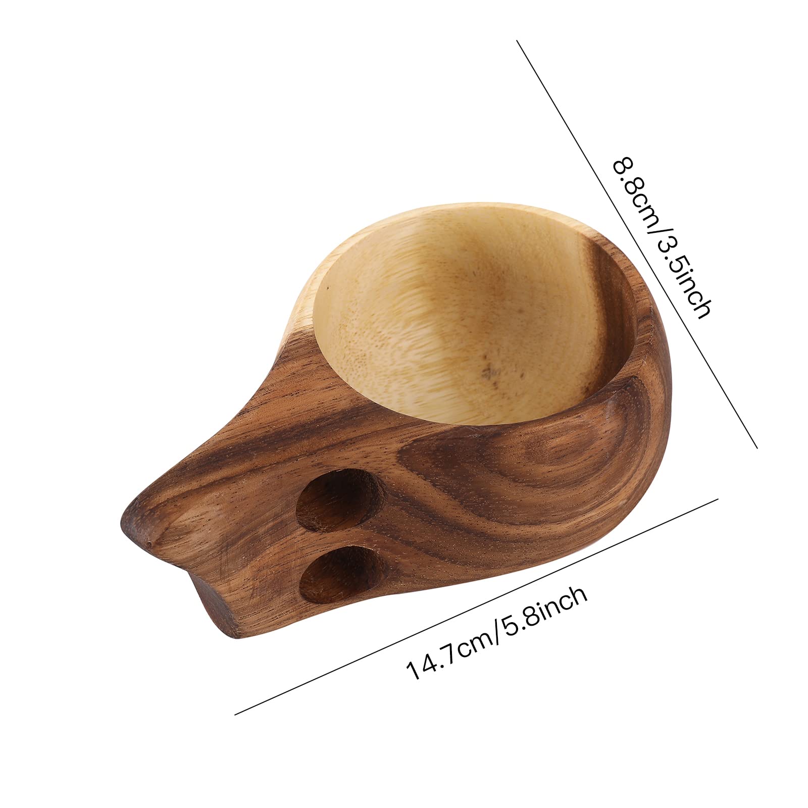 olelo Acacia Wooden Cup Camping Cup Nordic Style Handmade Natural Portable Wood Mug Drinking Cup for Coffee, Tea and Milk (model b)