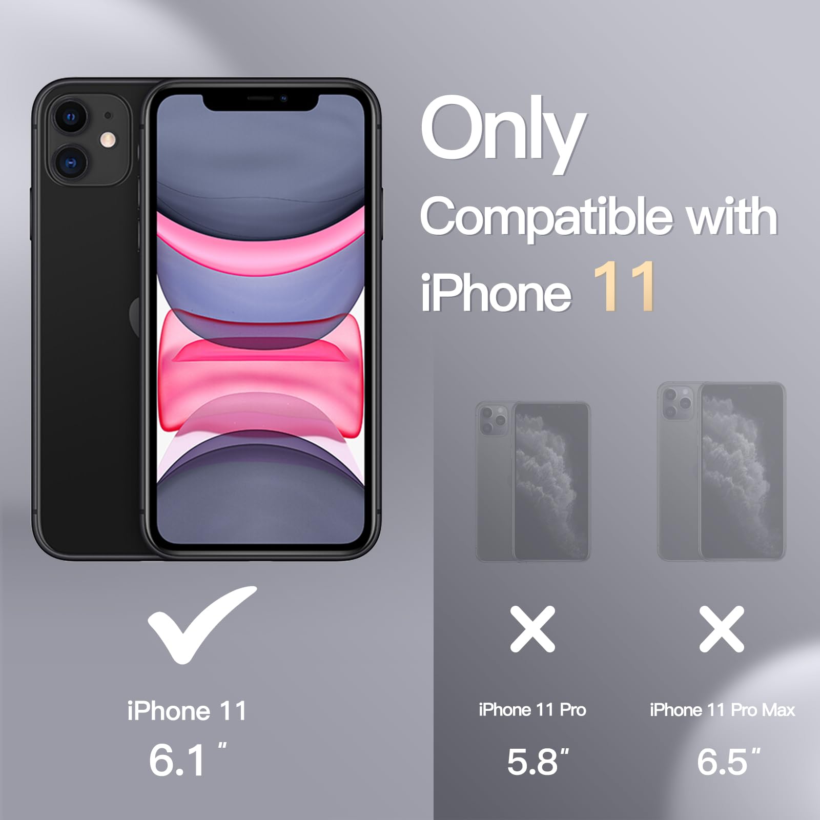JETech Silicone Case for iPhone 11 (2019) 6.1-Inch, Silky-soft touch Full-Body Protective Case, Shockproof cover with Microfiber Lining, Black