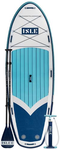 ISLE Megalodon Inflatable Stand Up Paddle Board & iSUP Bundle Accessory Pack — Up to 1,050 lbs Capacity — Durable, Lightweight with Stable Stance — 15' L x 56" W x 8" Thick