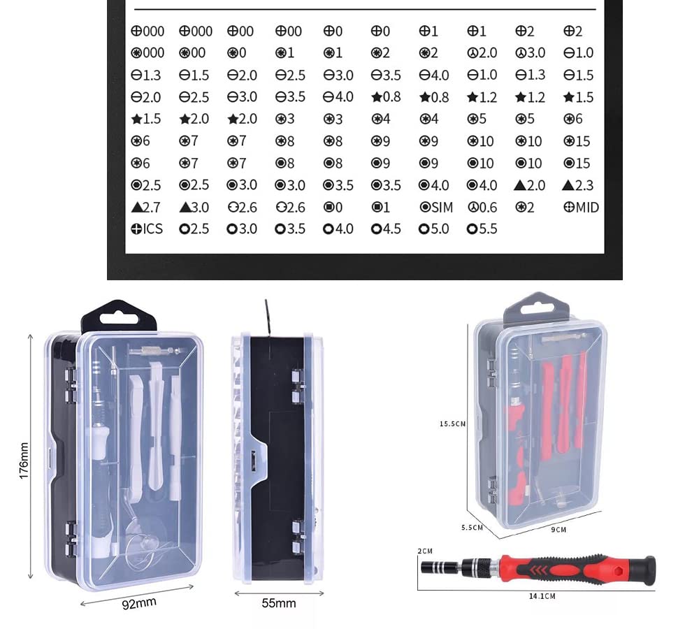 Lcsayy 110 in 1 Precision Screwdriver Set, Magnetic Repair Tool Kit for iPhone Series/Xbox Series/PS3/PS4/Nintendo Switch/iPad/Tablet/Laptop/Watch/Cellphone/PC/Camera/Electronic