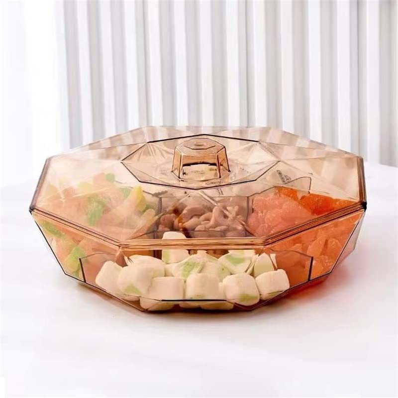 PNNERR Transparent Candy Box Snack Tray Case Nut Storage Box 5 Grids Dried Fruit Plate Wedding Gift Household Food Organizer