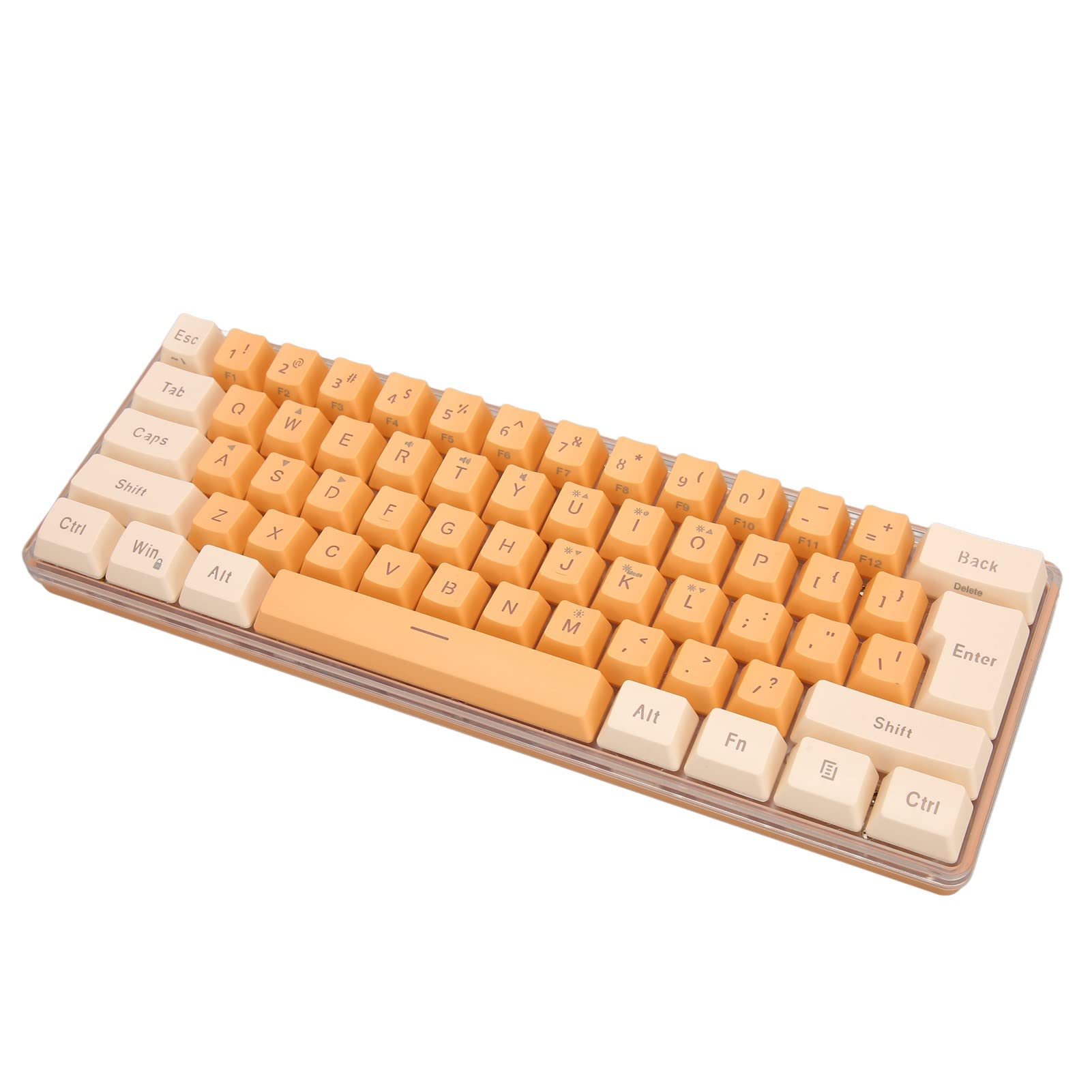 Rongm Mechanical Keyboard, Mobile Gaming Keyboard with High and Low Contrast Colors for Desktop (Beige Orange)