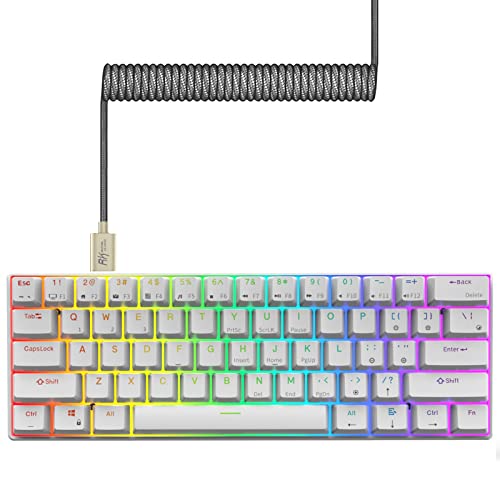 RK ROYAL KLUDGE Wired Gaming Keyboard Bundle with Coiled Keyboard Cable(Black)