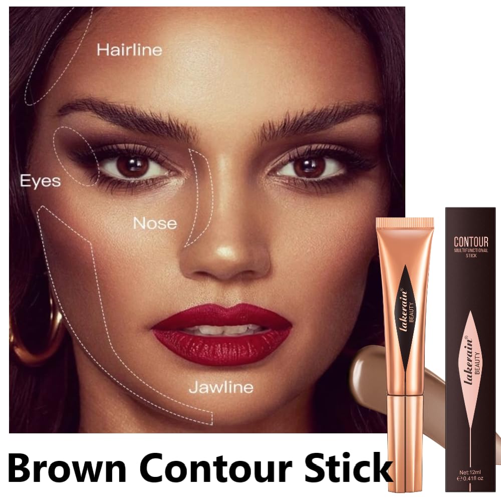 Liquid Contour Beauty Wand - Long Lasting Smooth Natural Matte Finish Makeup Contouring Stick - Lightweight Silky Blush Highlighter (cherry red)