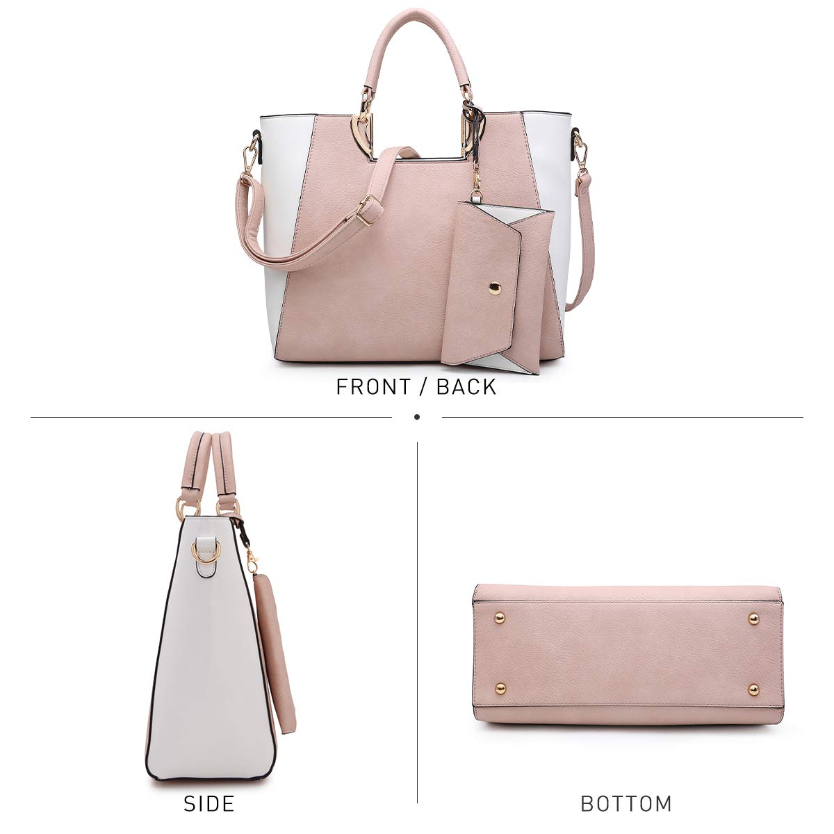 MARCO M KELLY Handbags and Purses for Women PU Leather Satchel Shoulder Bags Ladies Top Handle Work Tote with Wallet