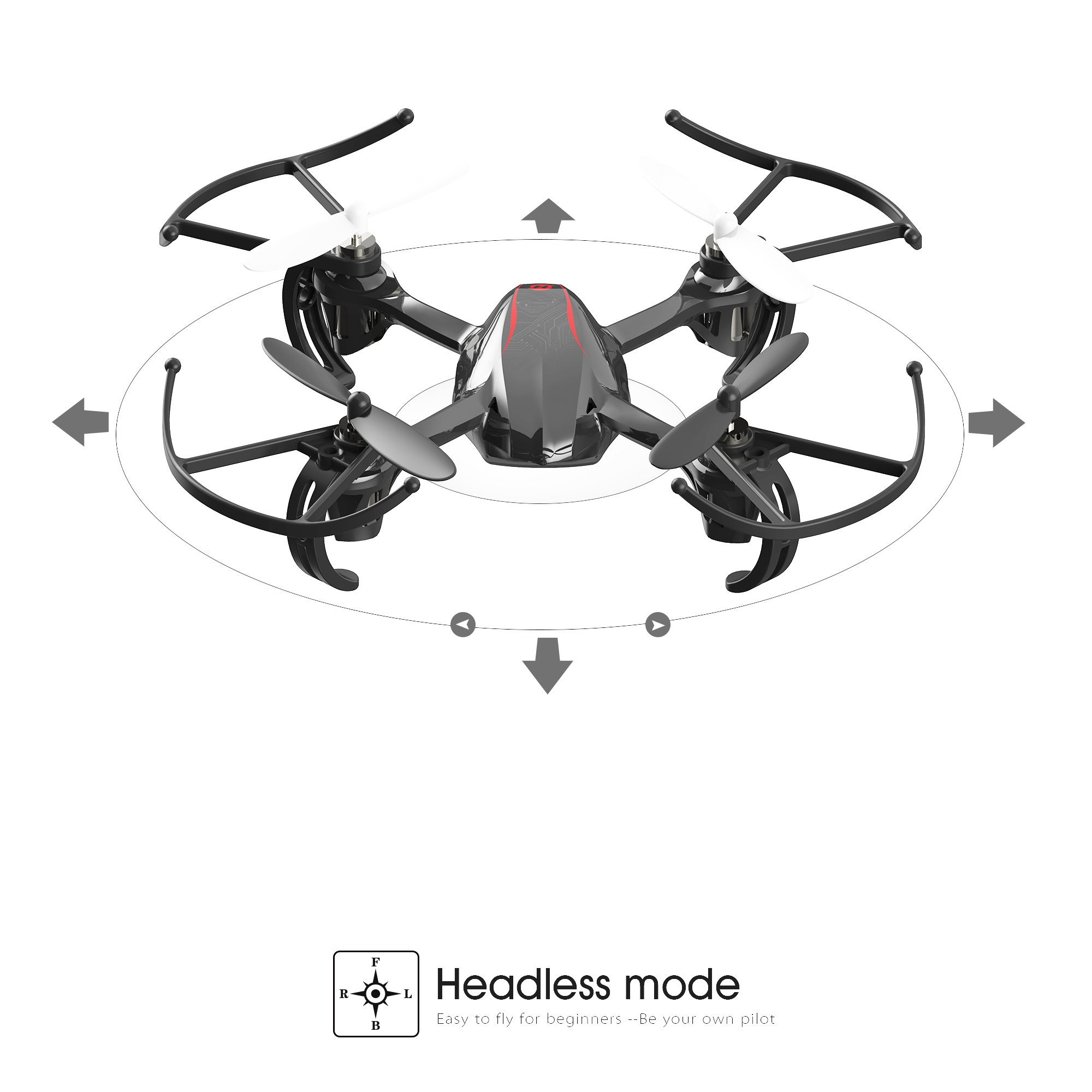 Holy Stone HS170G Night Elven Mini RC Quadcopter Drone with Altitude Hold Function, Headless Mode, 3D Flips, One Key Engine Start Emergency Stop, Color Red