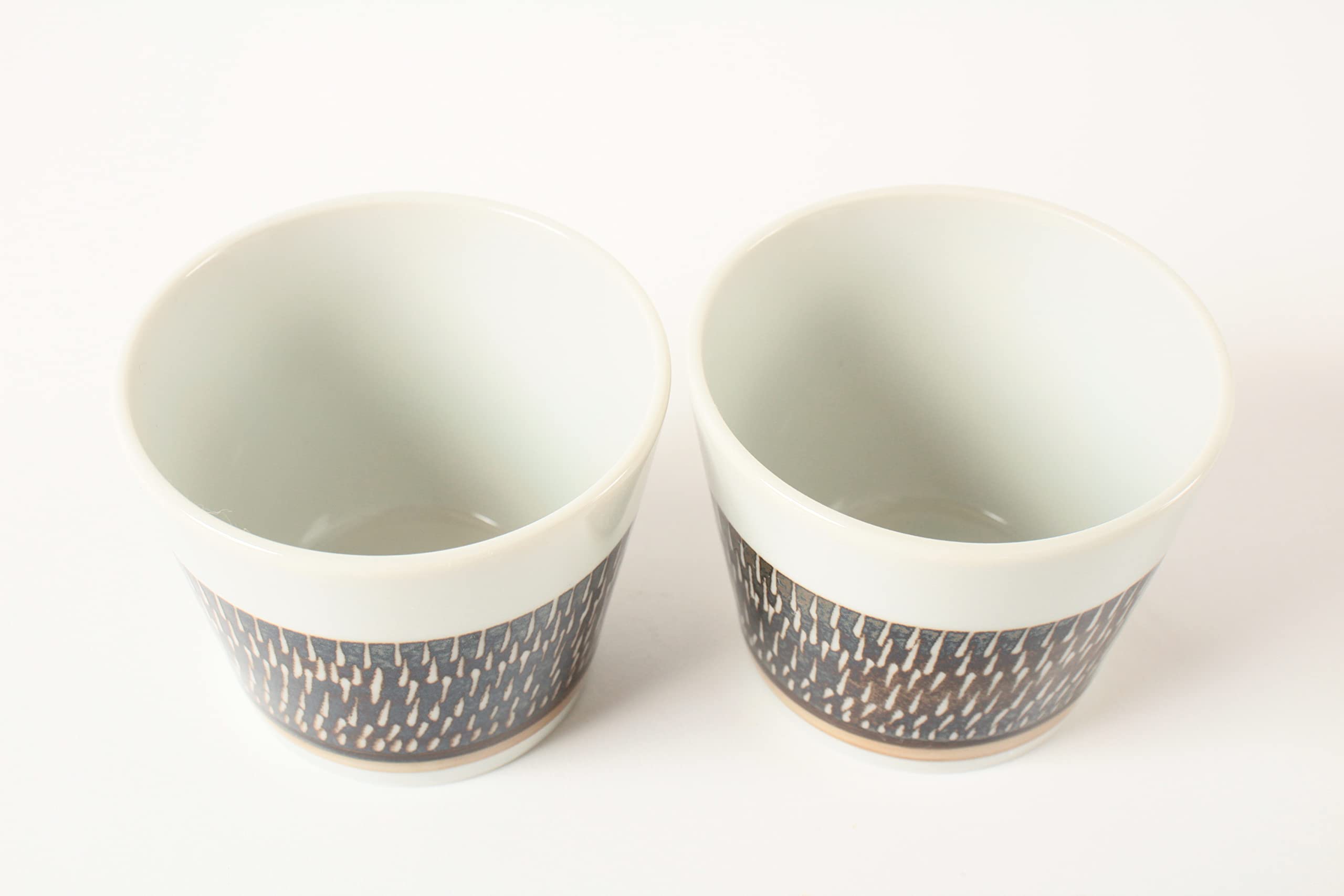 Mino ware Japanese Pottery Pair Sobachoko Tea Cup made in Japan (Japan Import) Rusty Brown Tobikanna STY002