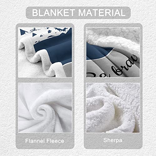 SANDJEST Personalized Baby Blanket Woodland Theme Animal Custom Name Baby Boy Fleece Throw Blanket Customized Gift for Baby New Mom Newborn Shower