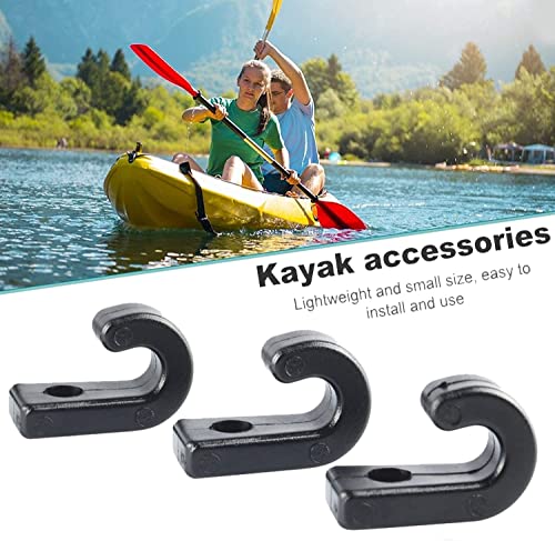 Mesee 50 pcs Kayak J Hooks Black Nylon, Plastic J-Shaped Bungee Cord Lashing Hook,Tie Down J-Hooks for Kayaks/Canoes Repair/Paddle Board/Rowing Boats Accessory