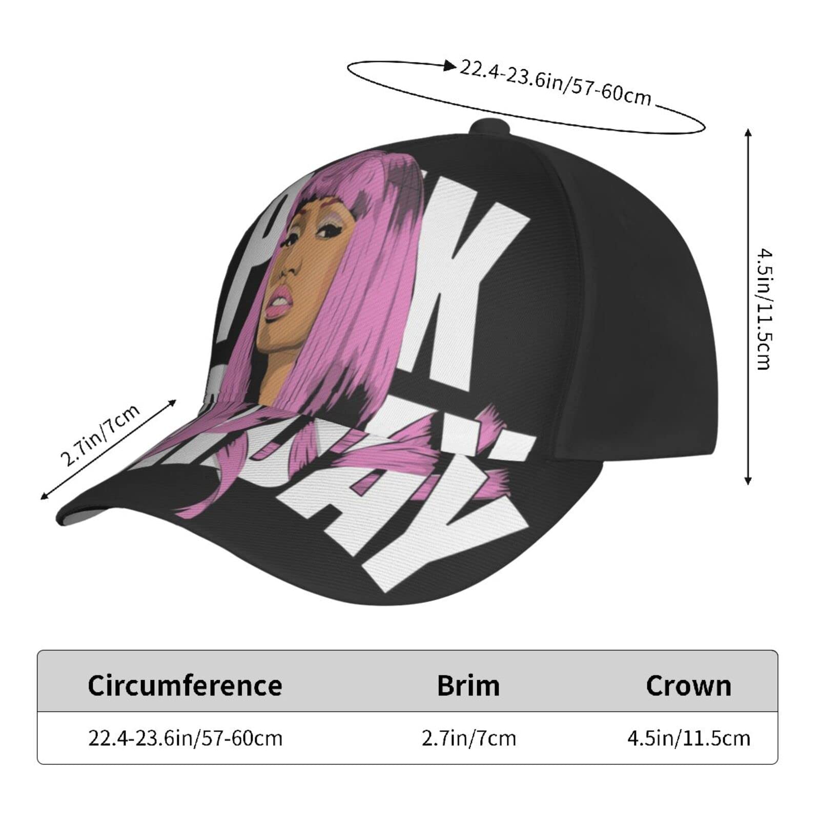 Nicki Music Singer Minaj Band Baseball Cap Women Men Adjustable Size Running Hat Black