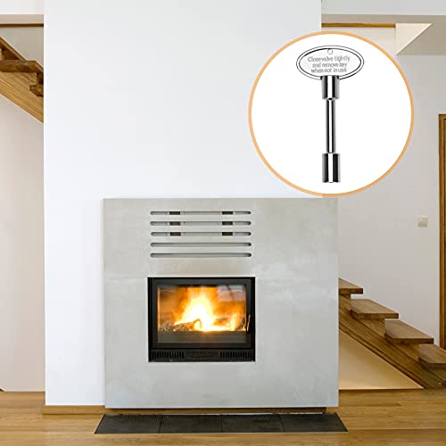 Skyflame Universal Gas Valve Key Fits 1/4" and 5/16" Gas Valve Stems, for Fire Pit and Fireplace, Polished Chrome - 3 Inches