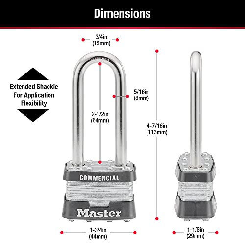Master Lock 1KALJ Outdoor Padlock with Key, Silver, 1LJ, 1 Pack