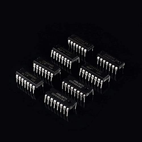 OWAHO IC Kits 40PCs/Lot Integrated Circuit Logic IC Kit CD4011 CD4069 CD4052 CD4053 DIP Electronic Component with chipset (Color : Cd4011-10pcs)