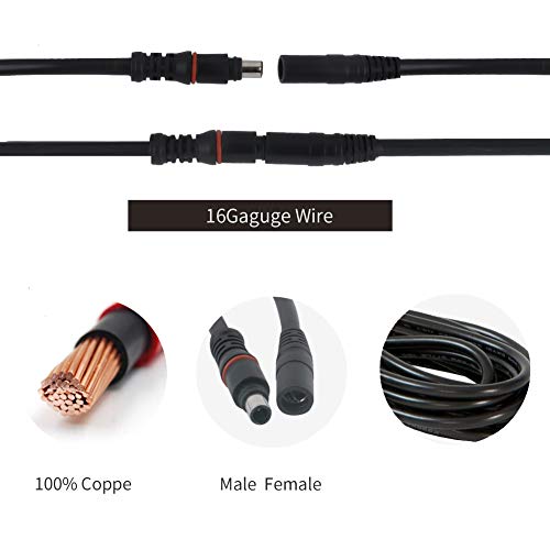 SolarEnz 20Ft DC 8mm Extension Cable Male and Female Plug Perfectly Compatible with Solar Generator Portable Power Station and Solar Panel