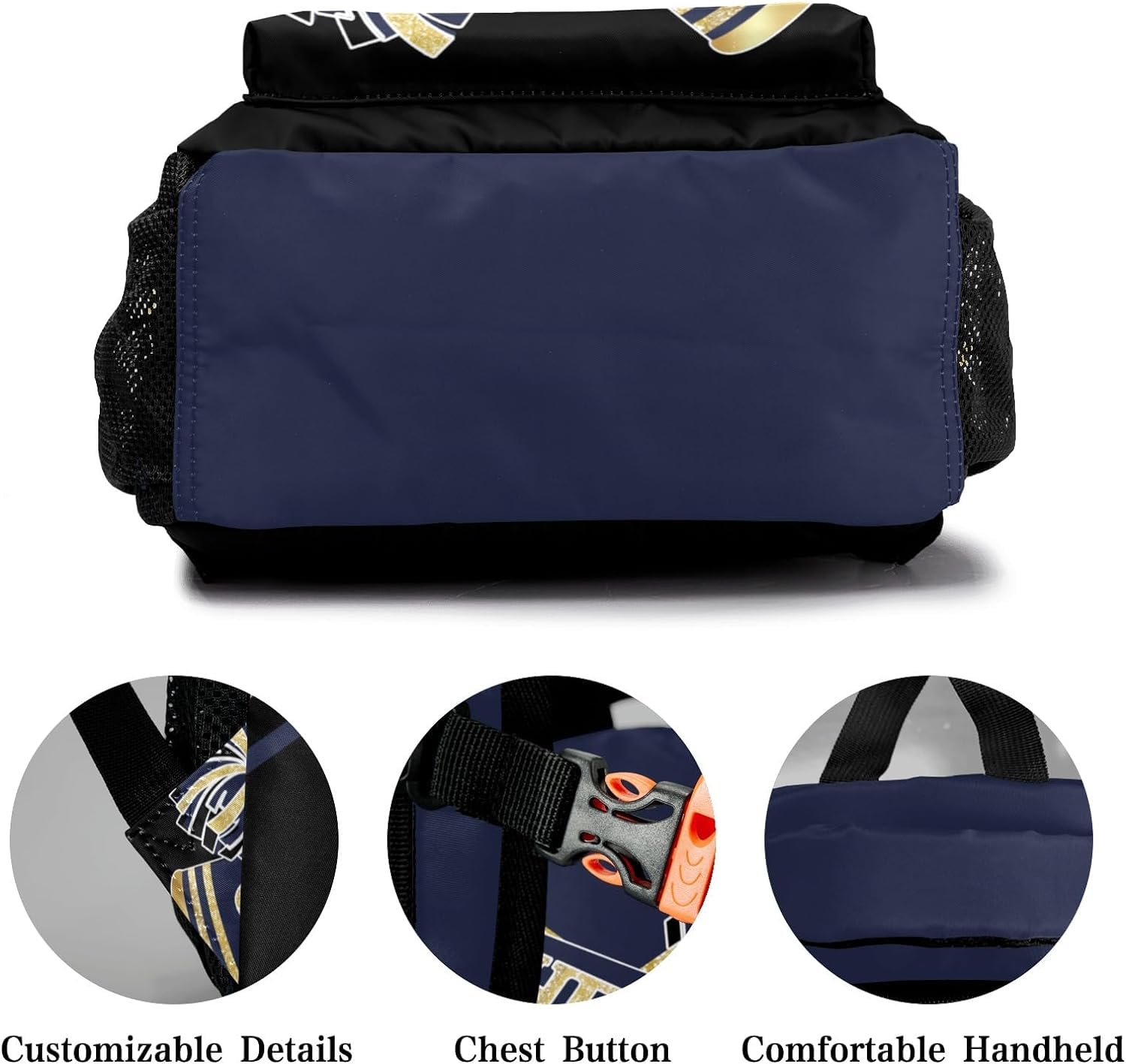 KLiHDSM Cheer Cheerleader Navy Waterproof Backpack Sport Shoulder Bag for Boys Girls