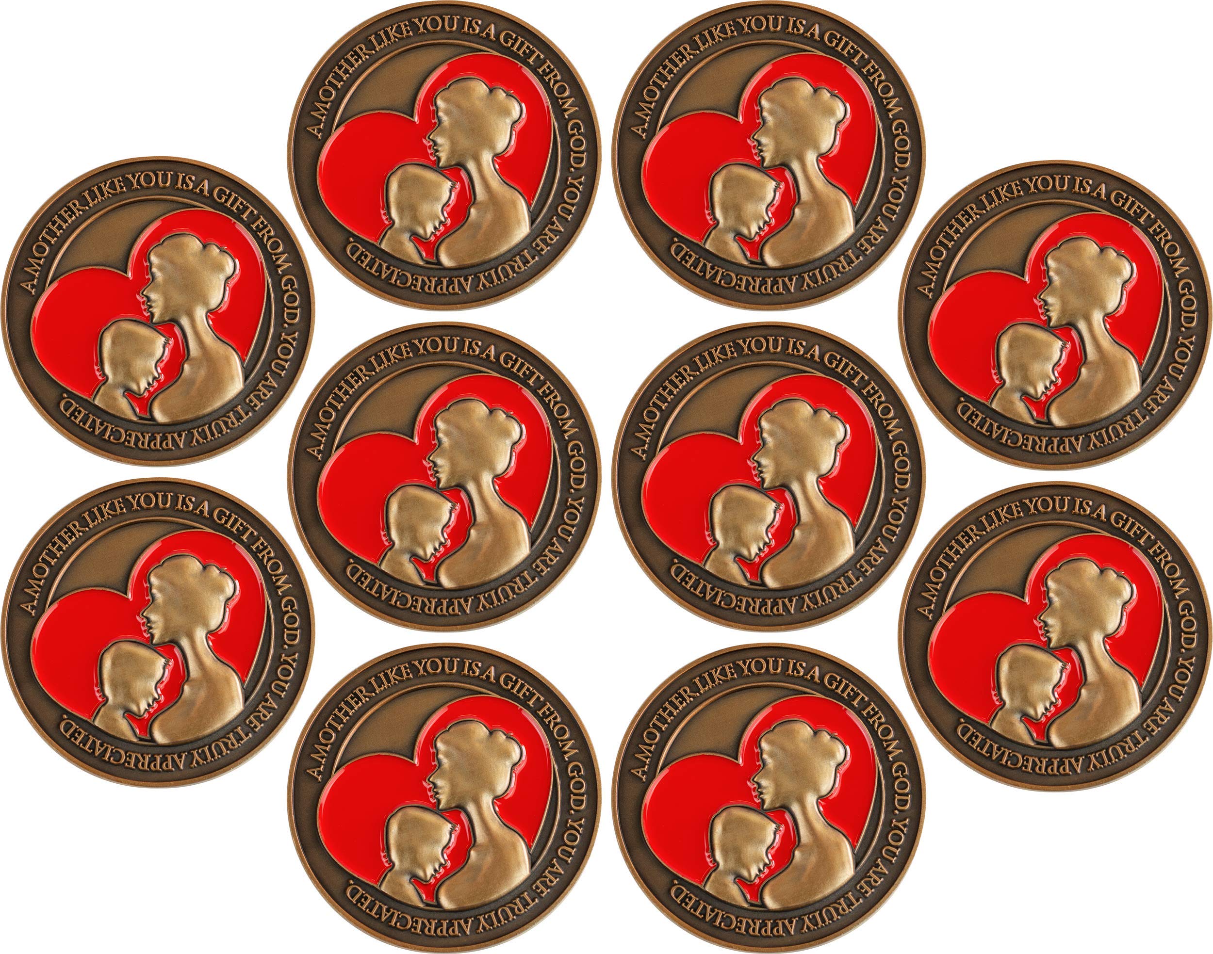 Mothers Coin, Bulk Pack of 10, I Love You Mom Token of Appreciation, Gift for Mom, Mother's Day or Birthday Gifts from Son, Daughter, or Husband. Proverbs 31:28, Idea for Women Who Have Everything