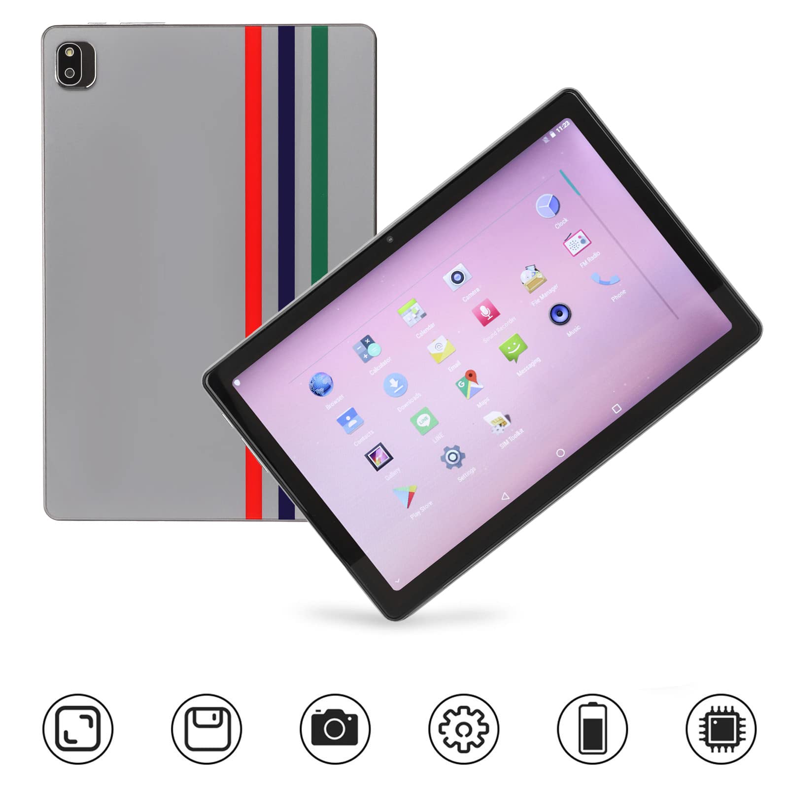 Pssopp Tablet, Tablet PC Call Support Octacore Processor for Travel for Home (US Plug), Grey (Atyhaoqzwdx60ny9-12)