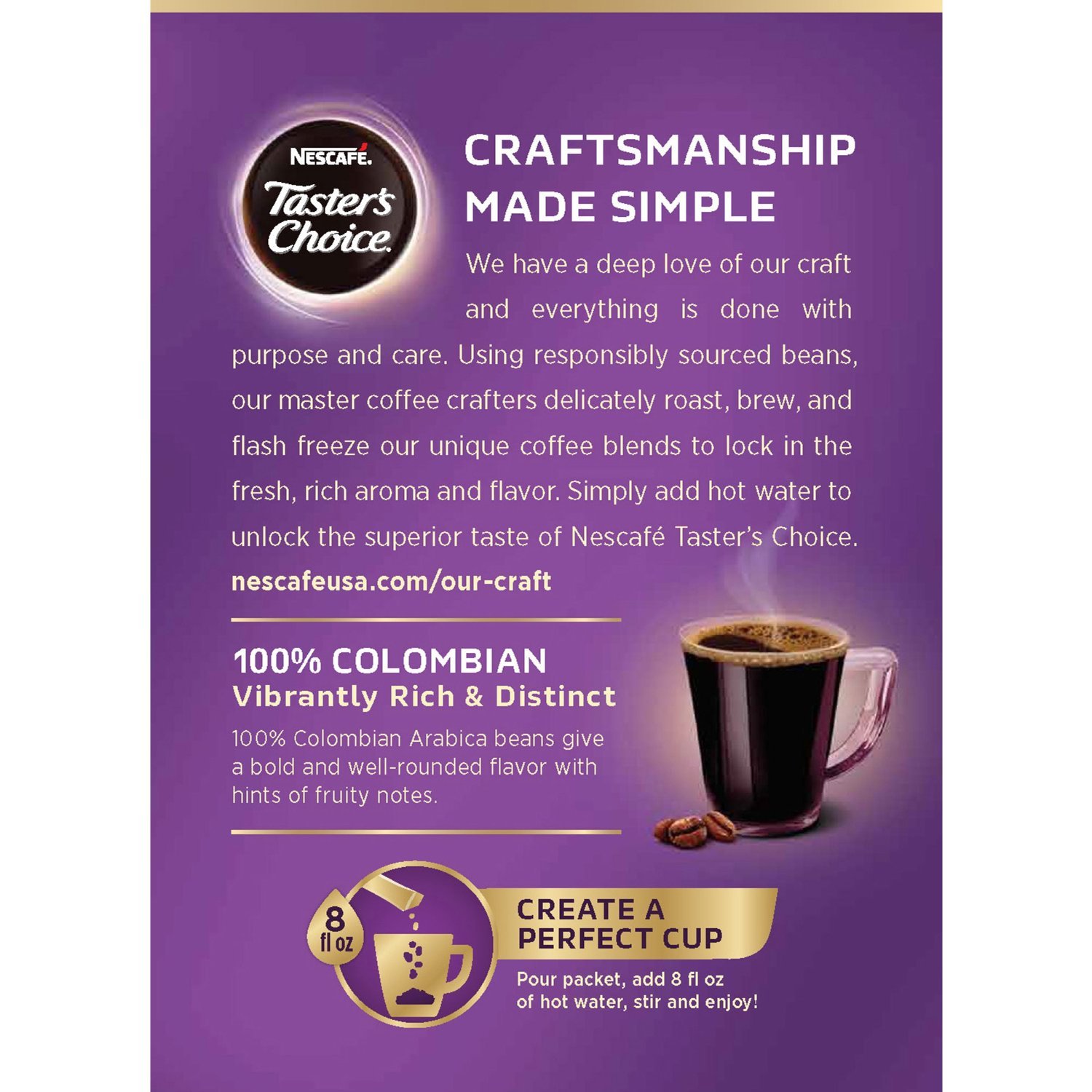 Nescafe Taster's Choice Instant Coffee Columbian, 16 Count (Pack of 2)