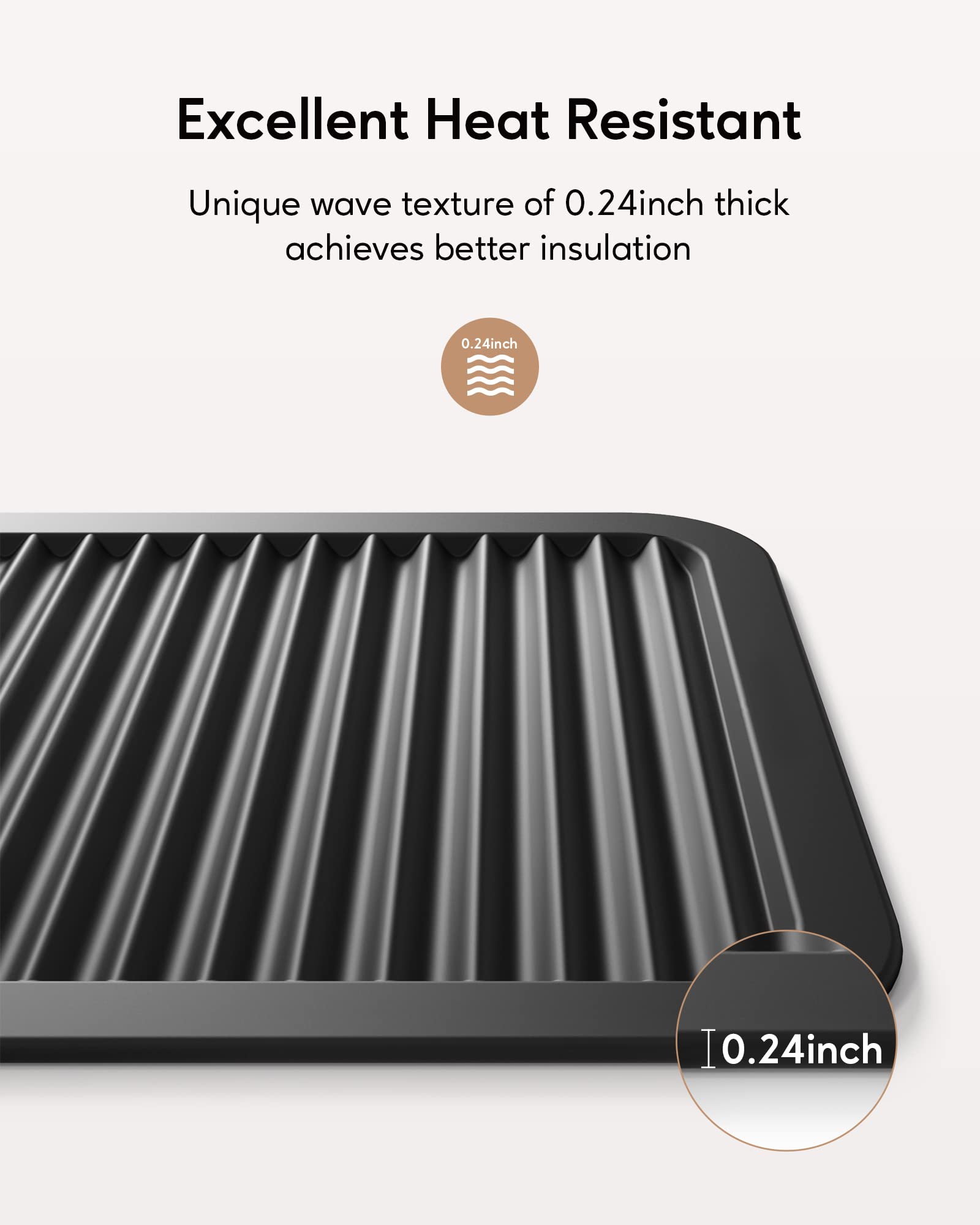 Professional Heat Resistant Mat, Silicone Travel Mat for Flat Iron, Curling Iron, and All Hair Styling Tools, Hot Tools Mat with Larger Size and Lighter Weight, Black