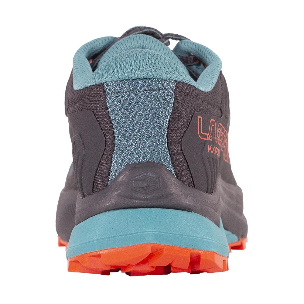 La Sportiva Womens Karacal Trail Running Shoe, Carbon/Lagoon, 9
