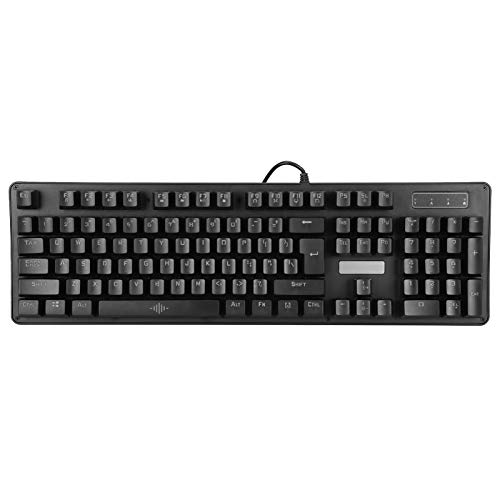 PUSOKEI Wired Gaming Keyboard, 104 Keys Mechanical Illuminated USB Keypad, for Laptop Desktop PC Computer, Plug and Play(Black)