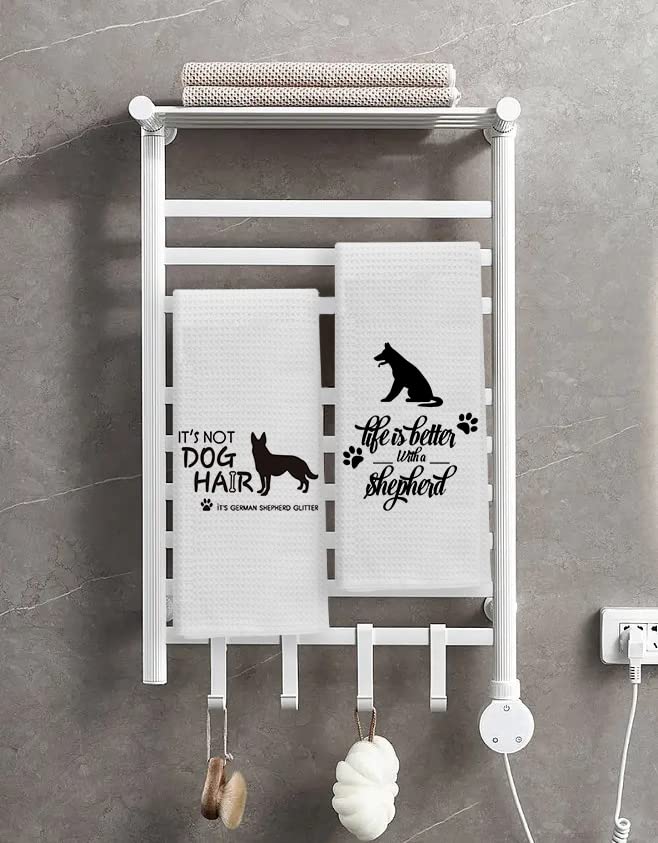 Knibeo German Shepherd Kitchen Towels Set - German Shepherd Gifts for Women, 2 Pieces 16 X 24 Inch Bathroom Hand Towels, Tea Towels for Kitchen Decorative, German Shepherd Decor