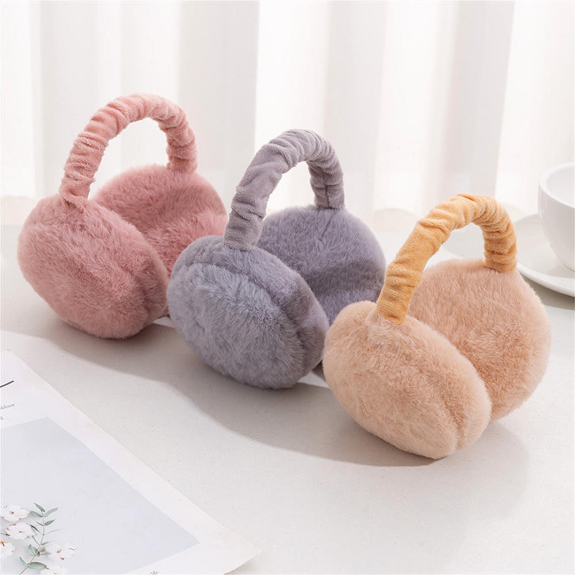 MIPAHI Women Ear Muffs Autumn And Winter Warm Knitted Earmuffs,Short Plush Simple Earmuff, Ears Warmer